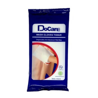 Jual Tissue Washlap DoCare Wash Glove 4'S / Tisu Waslap Sekali Pakai ...