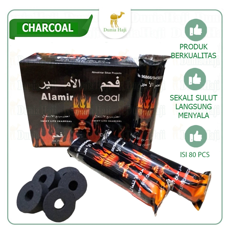 Jual Arang Magic BOX-80Pcs Bricket Al Alamir Charcoal Areng Untuk Bakar ...