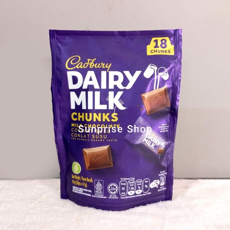 Jual CADBURY DAIRY MILK CHUNKS 18 pcs | Shopee Indonesia
