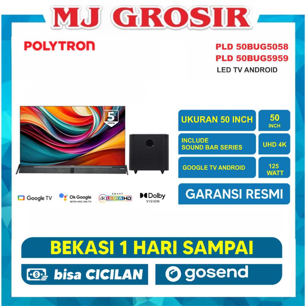 Jual LED TV POLYTRON 50BUG5959 / 50BUG5058 50 INCH USB MOVIE ANDROID ...