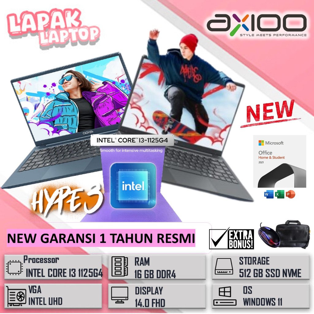 Jual Laptop Murah Axioo MyBook Hype 3 (G11) Intel Core I3 1125G4 16GB 512GB SSD Nvme Windows 11 ...