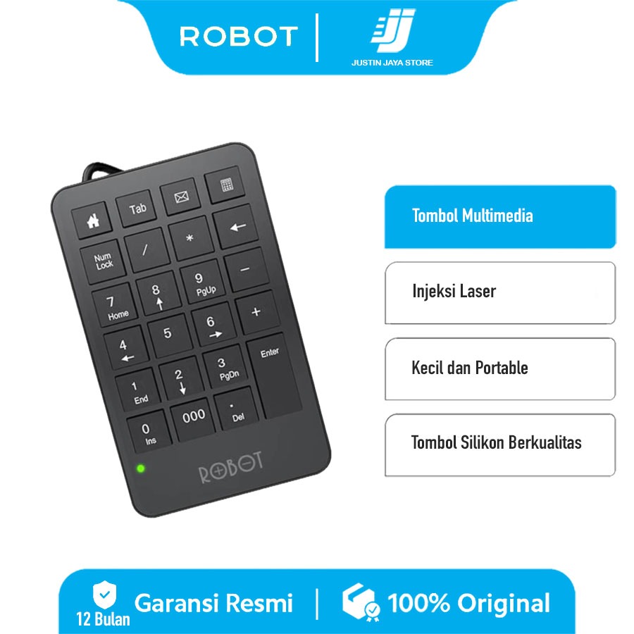 Jual ROBOT RK01 Wired Numeric Keyboard Keypad Black Tombol Angka ...