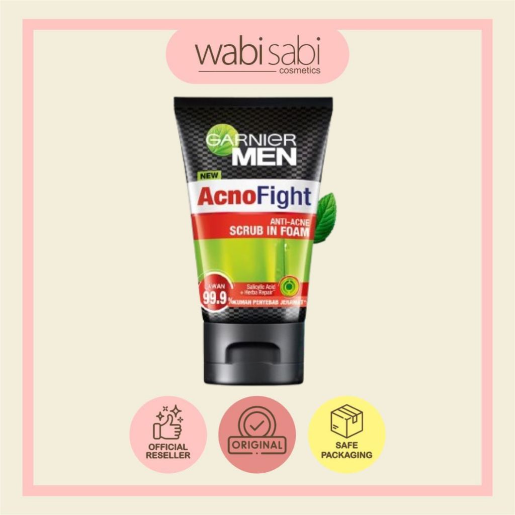 Jual GARNIER - Men Acno Fight Anti-Acne Scrub In Foam | Shopee Indonesia