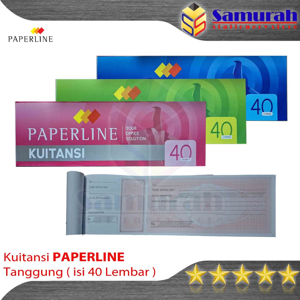 Jual Buku Kuitansi Paperline Ukuran Tanggung isi 40 Lembar / Bukti Kwitansi KT 40 T Sedang ...