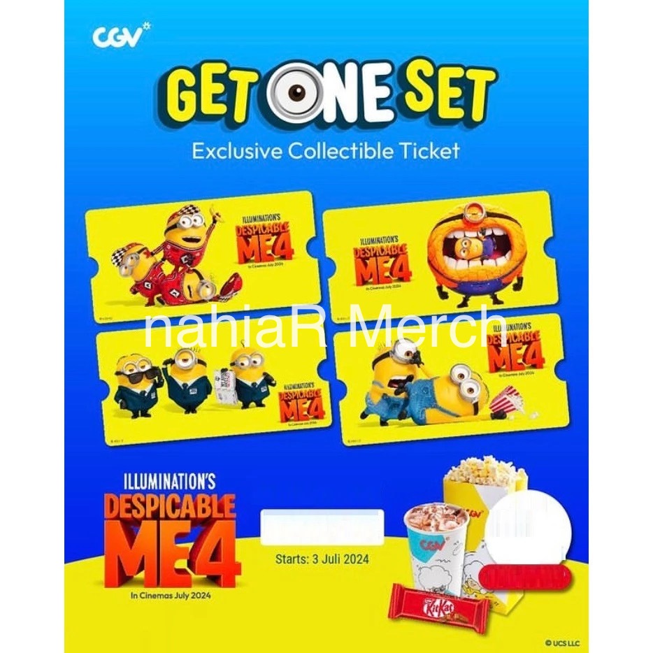 Jual Despicable Me 4 x CGV Official Collectible Ticket Set | Shopee ...