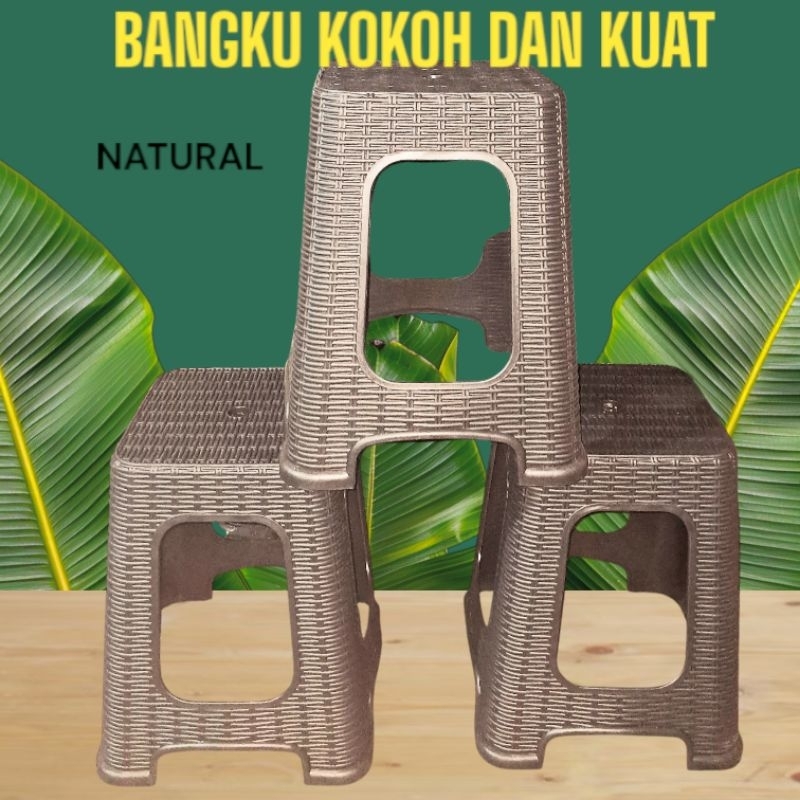 Jual BANGKU PLASTIK UKURAN DEWASA/BANGKU MODEL ROTAN/TEMPAT DUDUK ...
