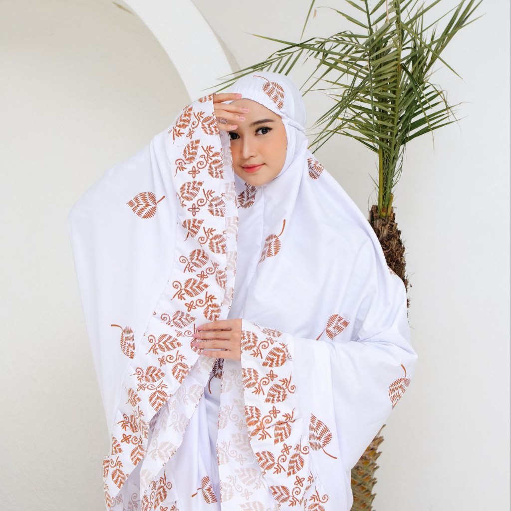 Jual Mukena Jumbo - Mukena premium - Mukena Dewasa Motif Daun - Mukena ...