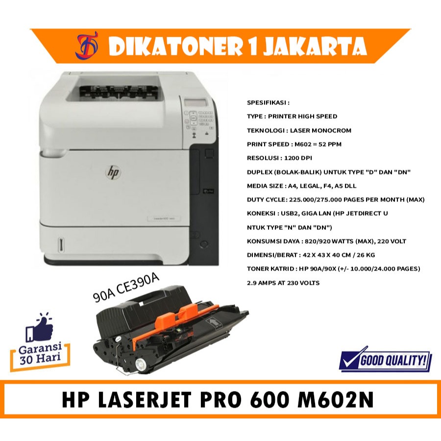 Jual Printer Hp Laserjet PRO 600 M602N M602DN DUPLEX | Shopee Indonesia