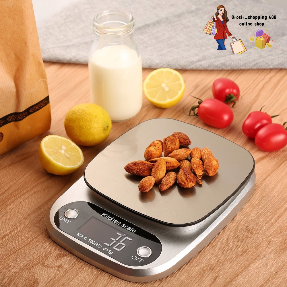 Jual GS Timbangan Dapur Digital 10Kg /Timbangan Kue Digital Dapur PREMIUM / Mini Kitchen Scale ...