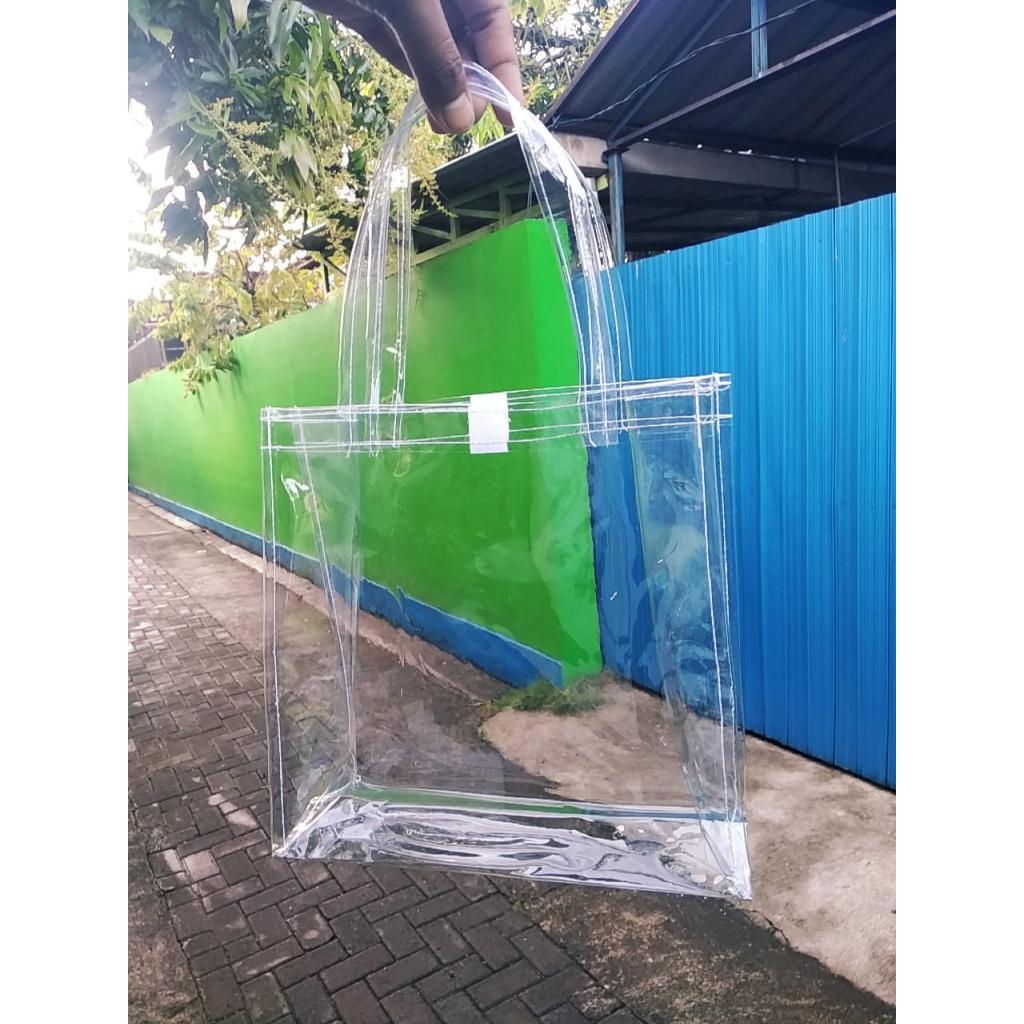 Jual 20x20x7 Mikhayla Bag / TAS KANTONG TOTE BAG PLASTIK MIKA PVC TEBAL ...