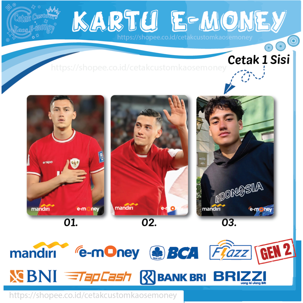 Jual KARTU EMONEY ETOLL TIMNAS INDONESIA GARUDA CLUB BOLA EMONEY ...