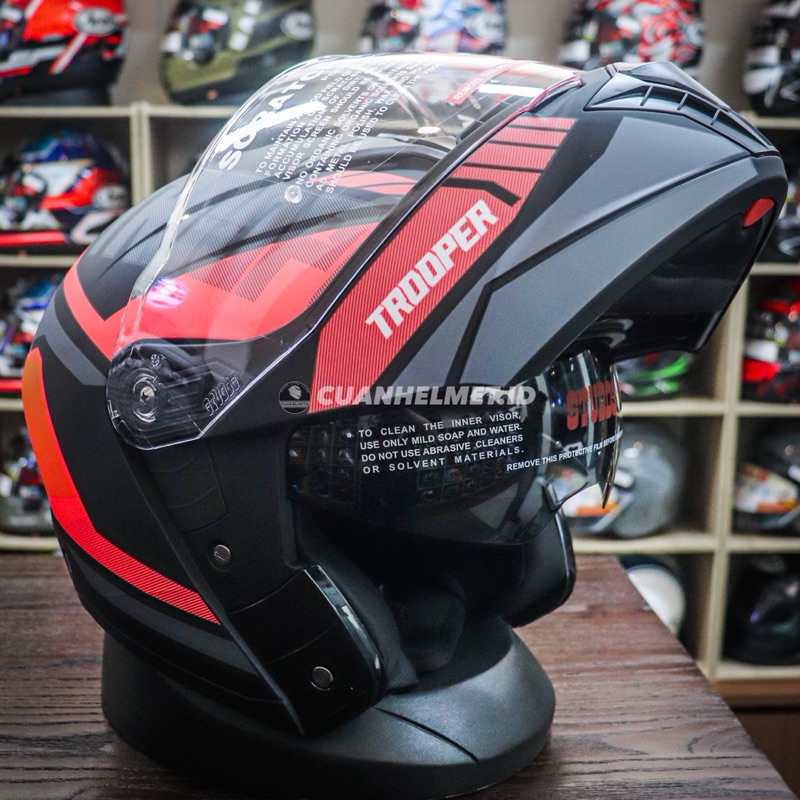 Jual Helm Modular Studds Trooper D1 Matt Black N8 Pink Original Helmet ...