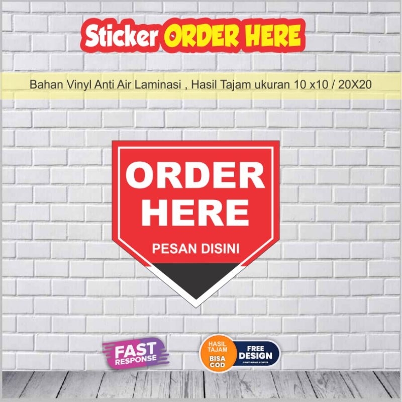 Jual Stiker Order Here | Shopee Indonesia