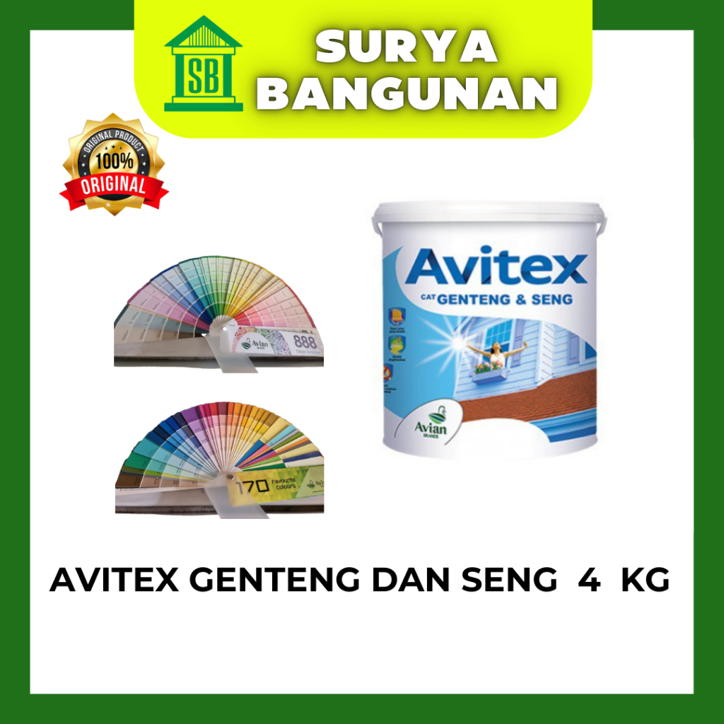 Jual Cat Genteng dan Seng Avitex Roof 4 kg Warna | Shopee Indonesia