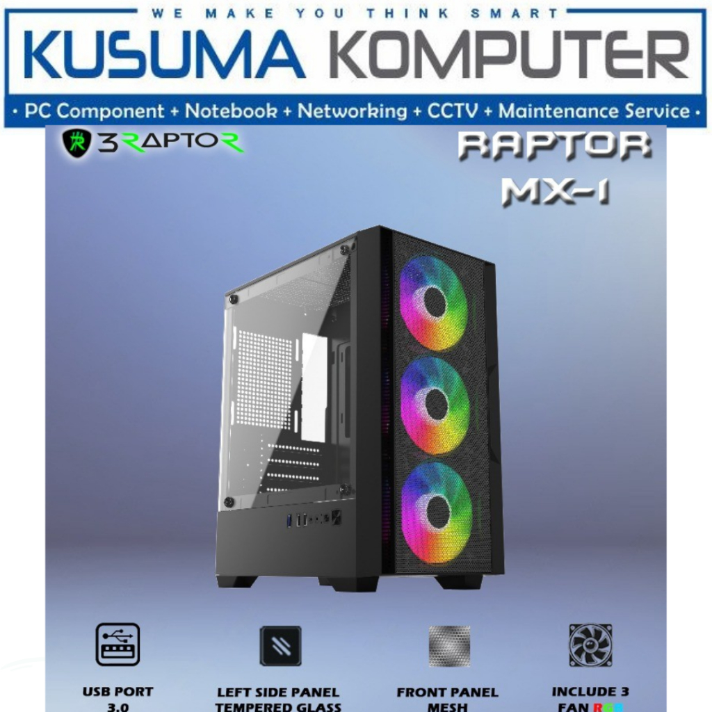 Jual Casing PC Raptor MX-1 MX1 + 3 Fan Micro ATX Gaming Case | Shopee ...