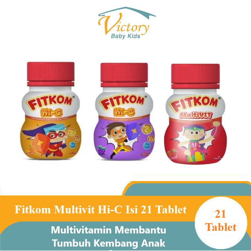 Jual Fitkom Multivit Hi-C 21 Tablet - Multivitamin Tablet Hisap Anak ...