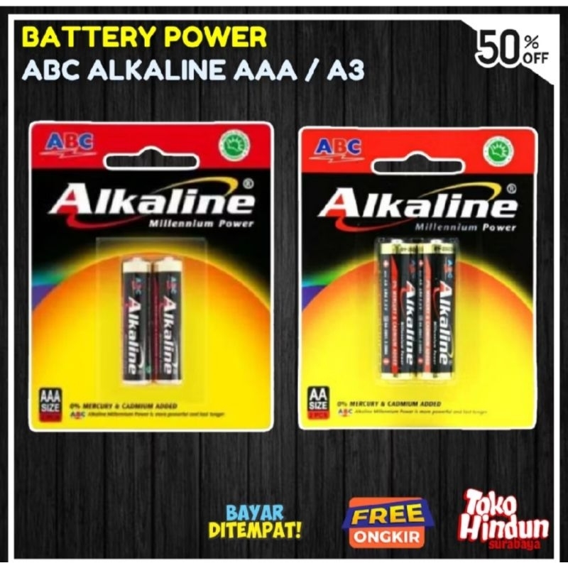 Jual BATTERY BATERAI BATRAI BATRE AAA AA A2 A3 MERK ALKALINE ALKALIN ABC ISI 2 BATANG | Shopee ...