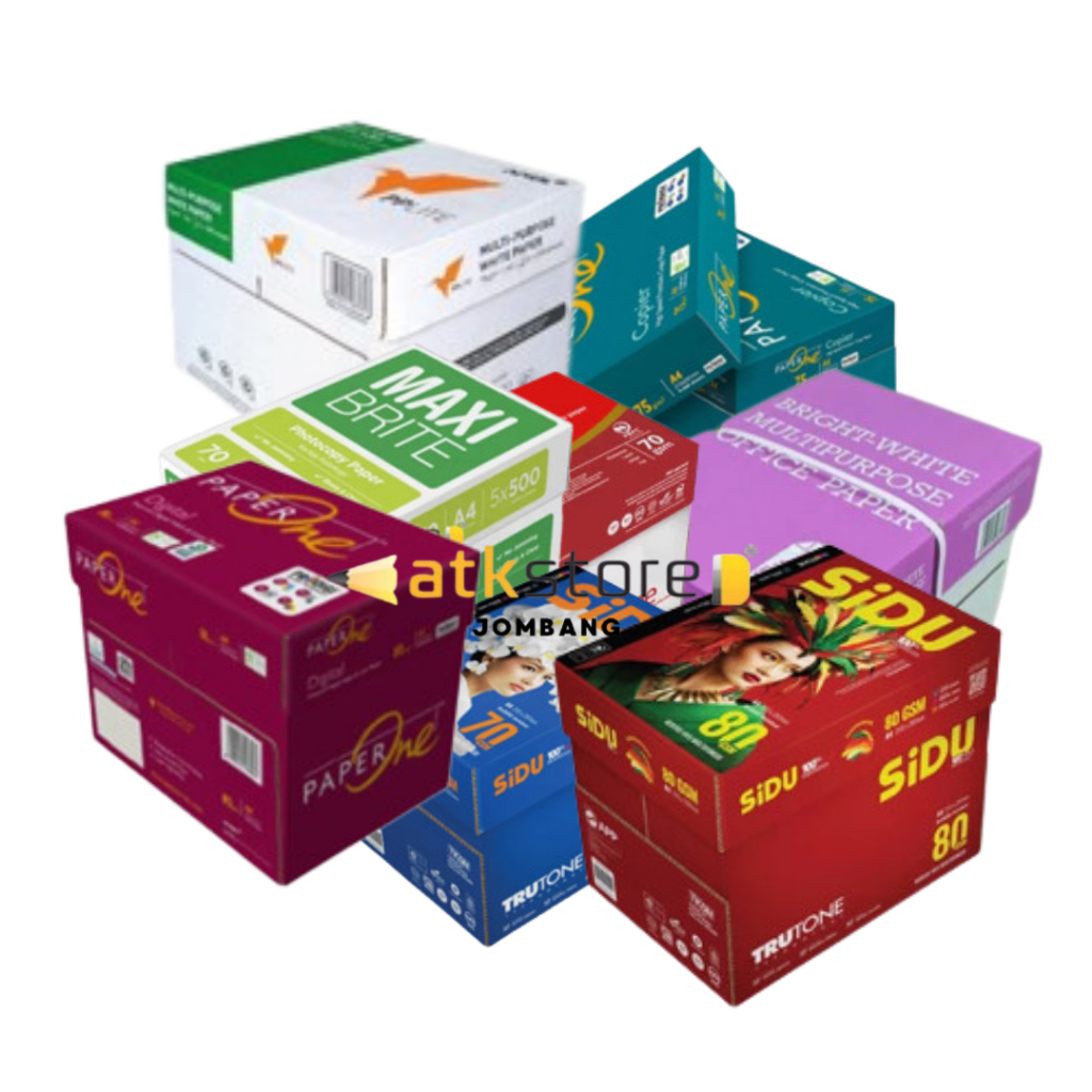 Jual KERTAS HVS A4 70 GRAM 1 BOX ISI 5 RIM SIDU MAXI BRITE PP LITE AONE ...