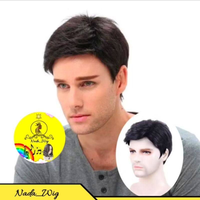 Jual WIG PRIA PENDEK LURUS BELAH SAMPING KIRI RAMBUT PALSU PRIA VERSI ...