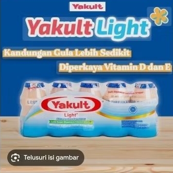 Jual Yakult Light Kondungan Gula Lebih Sedikit E Diperkaya Vitamin D ...