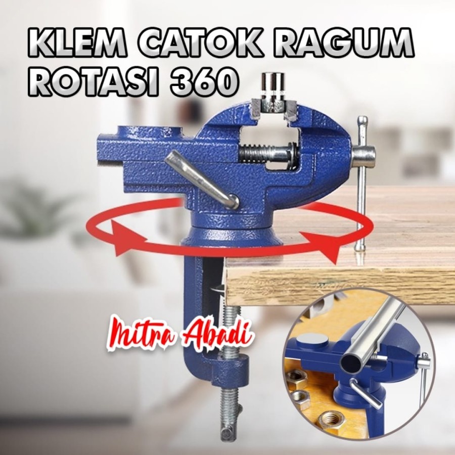 Jual Catok Ragum Rotasi 360 Heavy Duty / Klem Catok Meja Penjepit Paron ...