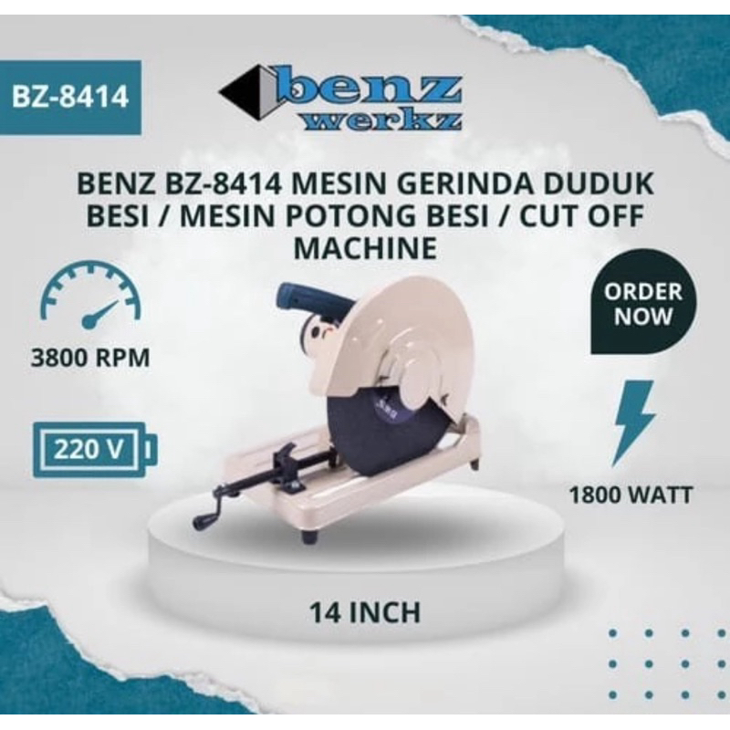 Jual Benz Werkz Mesin Gerinda Duduk Besi / Potong Ccut Off BZ-8414 ...