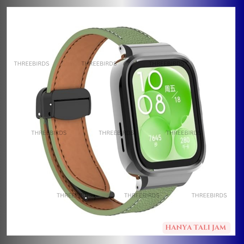 Jual Tali Jam Tangan Huawei Watch FIT 3 Kulit Microfiber Dengan metal ...