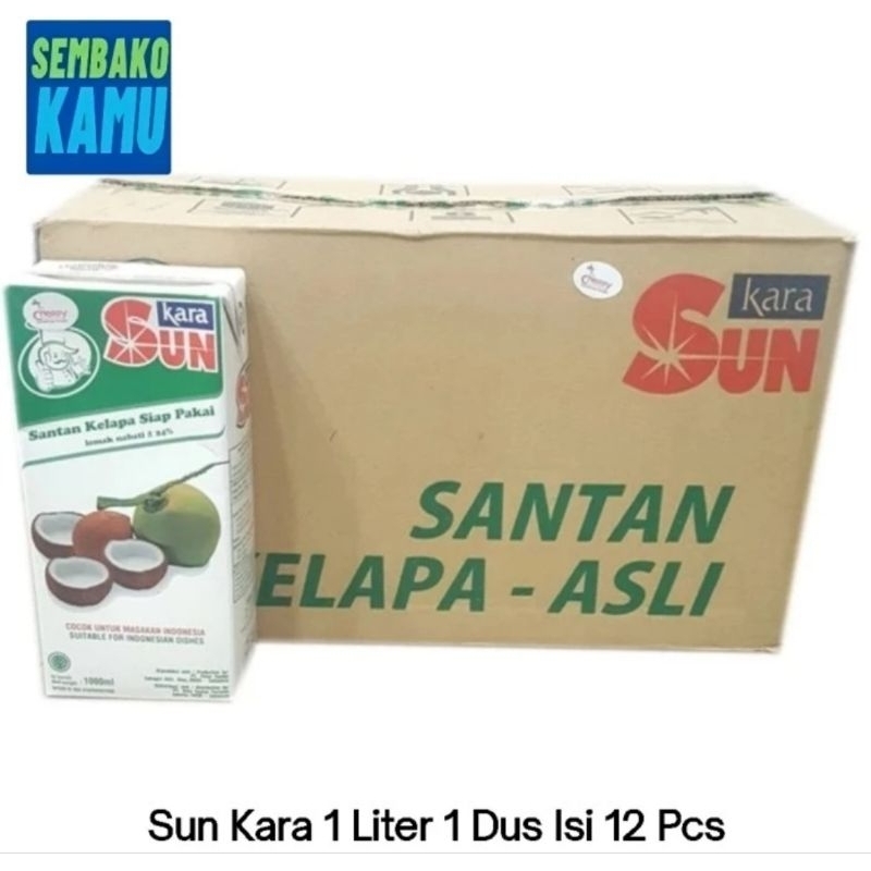 Jual Sun Kara Santan Kelapa 1 Liter - 1 Dus Isi 12 pcs | Shopee Indonesia