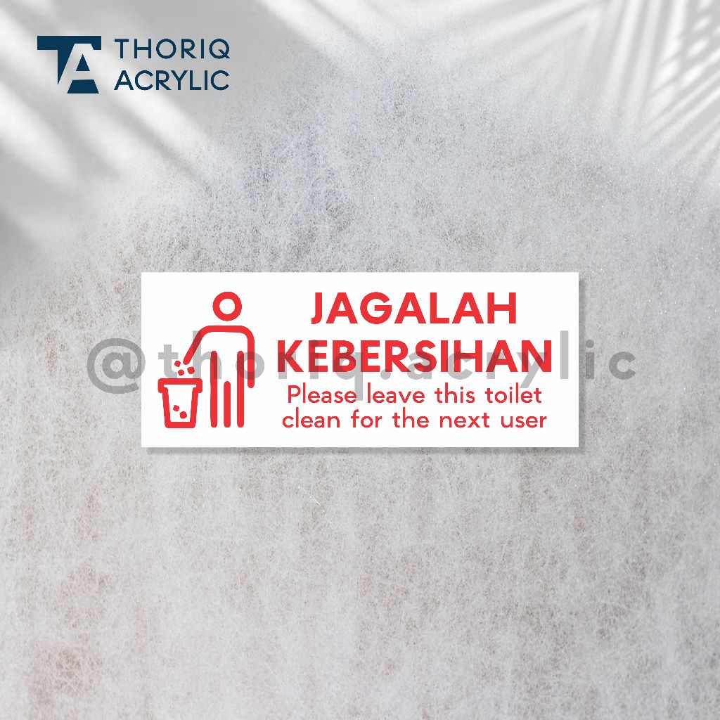 Jual Sign Akrilik Ruangan Jagalah Kebersihan | Hiasan dinding Jagalah ...
