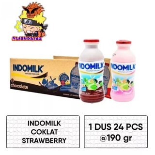 Jual Indomilk Susu UHT Botol Coklat/Strawberry isi 24pcs @ 190ml | Karton | Shopee Indonesia