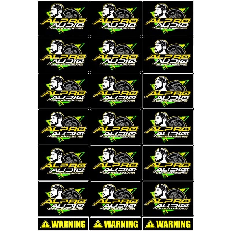 Jual STIKER AL PRO AUDIO ISI 18 PCS BAHAN VYNIL(ANTI AIR) 1 LEMBAR ...