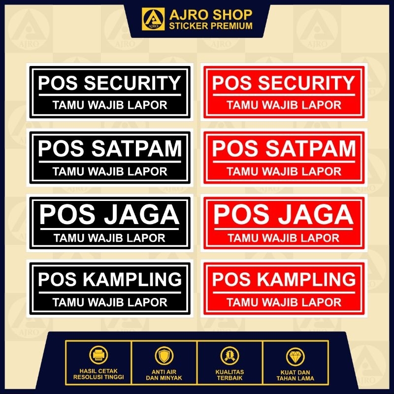 Jual Stiker Pos Security / Pos Satpam / Pos Jaga / Pos Kampling ...