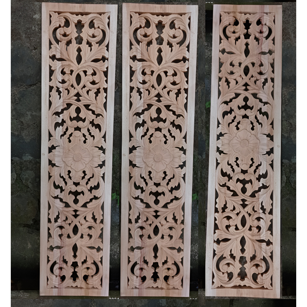 Jual Ornamen Jepara Ukiran Tempel Tebeng 99 X 25 cm Dekorasi Dinding ...
