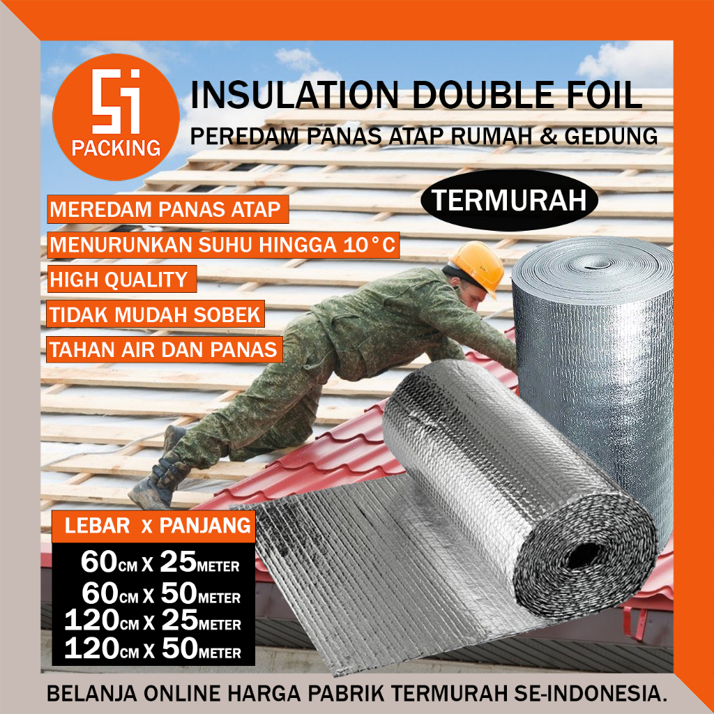 Jual Aluminium Foil Peredam Panas Atap Rumah Foam Insulation 1mm 4mm ...