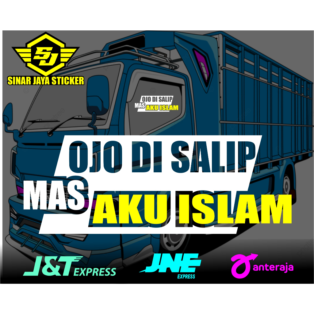 Jual sticker stiker kaca OJO DI SALIP MAS AKU ISLAM cuting stiker kaca ...