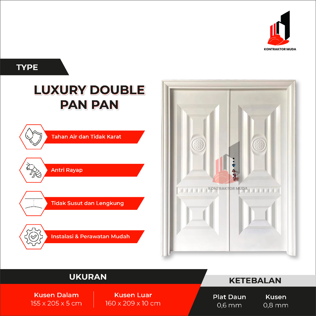 Jual TB KONTRAKTOR MUDA - (LUXURY DOUBLE PAN) - Set Pintu Plat Baja ...