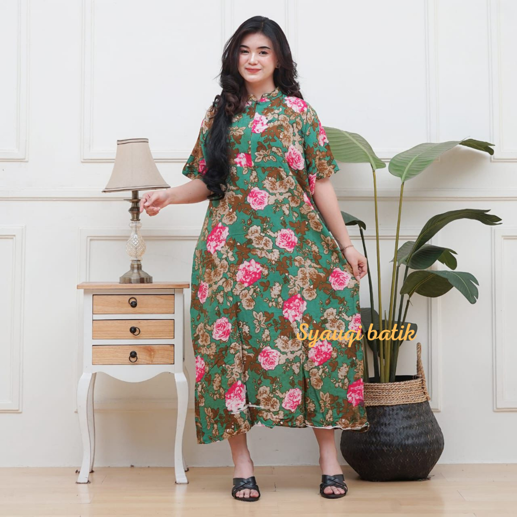 Jual Daster Wanita Rayon Busui Resleting Depan | Daster Kerah Shanghai ...