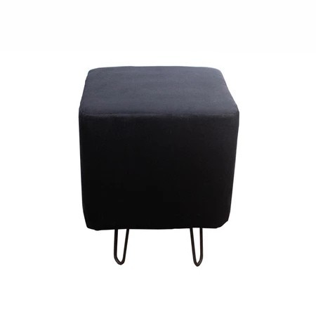 Jual KURSI SOFA PUFF STOOL KOTAK KAKI BESI CUSTOM WARNA HITAM FREE ...