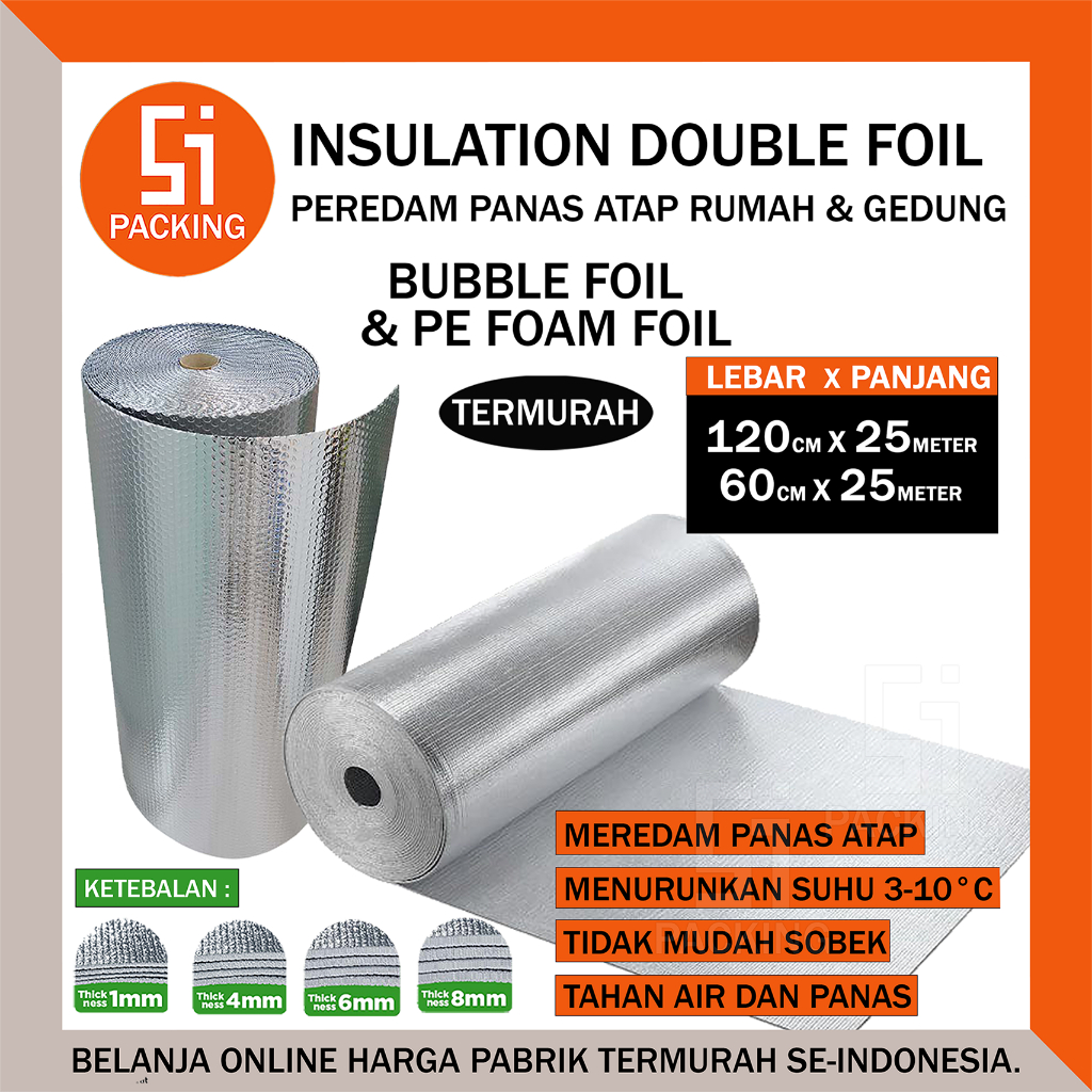 Jual Aluminium Foil Peredam Panas Atap Rumah Foam Insulation 1mm 4mm ...