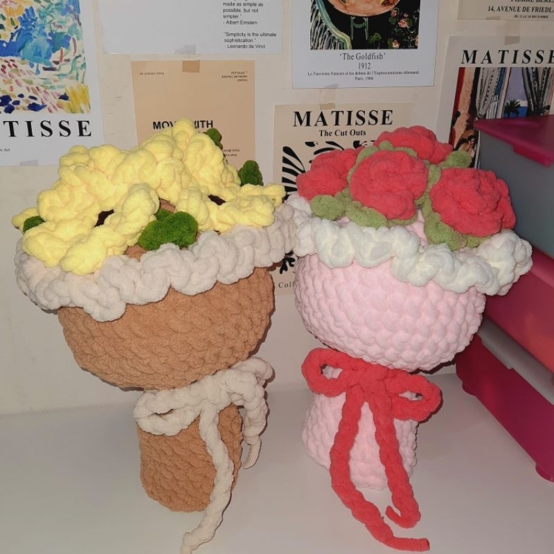 Jual crochet bouquet | buket bunga rajut | crochet chunky bouquet ...