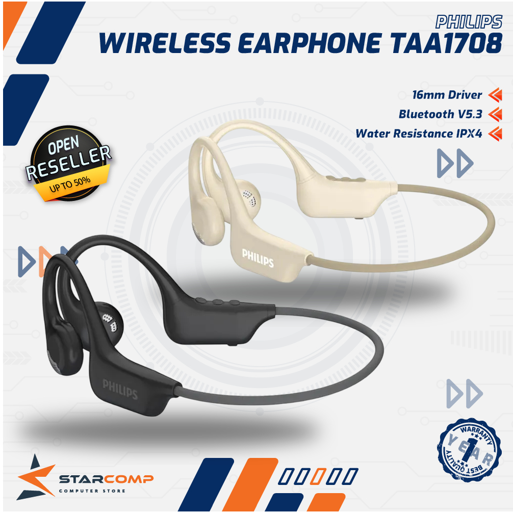 Jual Philips TAA1708 / TAA 1708 16mm Driver Bluetooth Open Ear Wireless ...