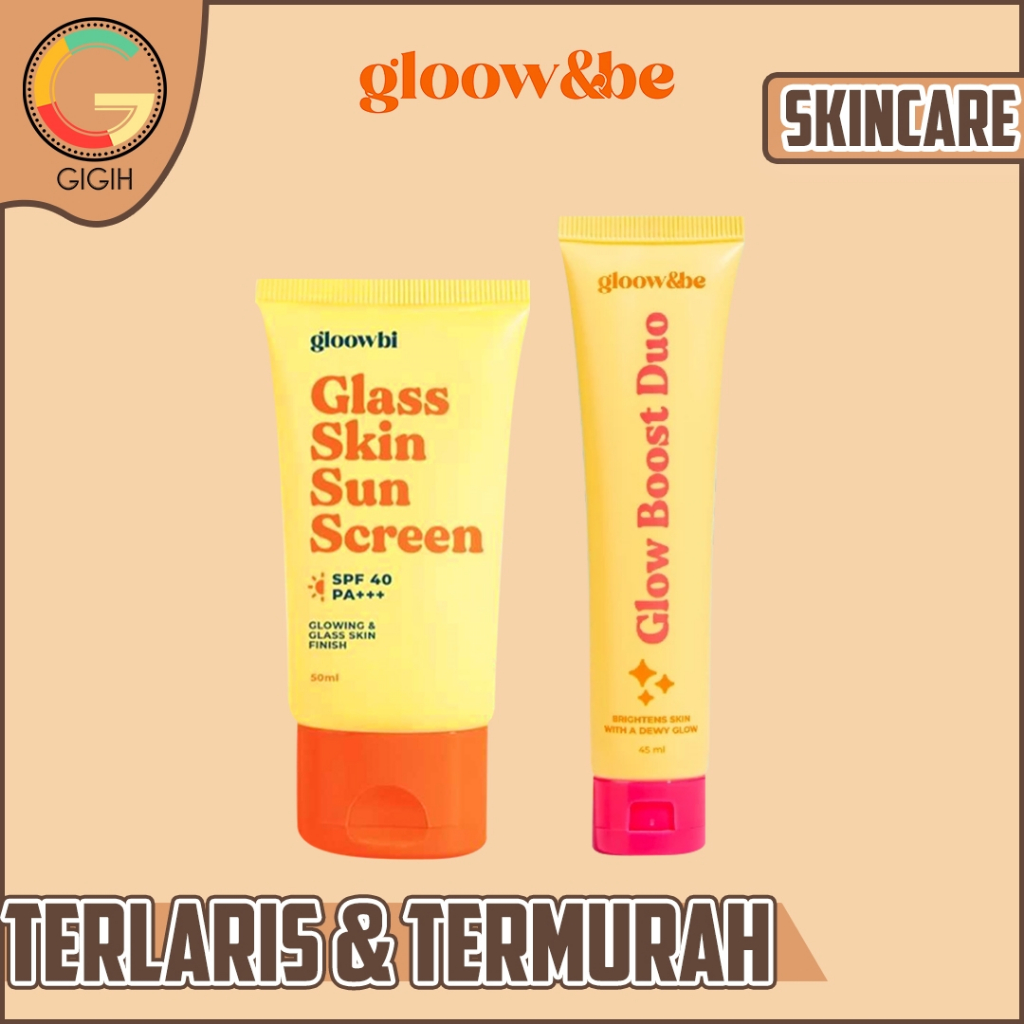 Jual GLOOW&BE( SUNSCREEN GLASS SKIN SPF40 / MOISTURIZER GLOW BOOST DUO ...