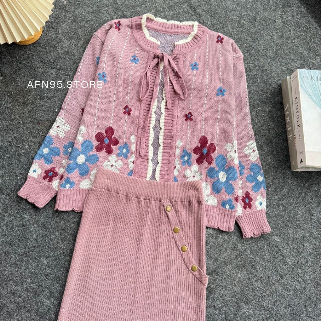 Jual Oneset Rok Rajut | Setelan Cardigan Raj kakut Wanita Korean Style ...