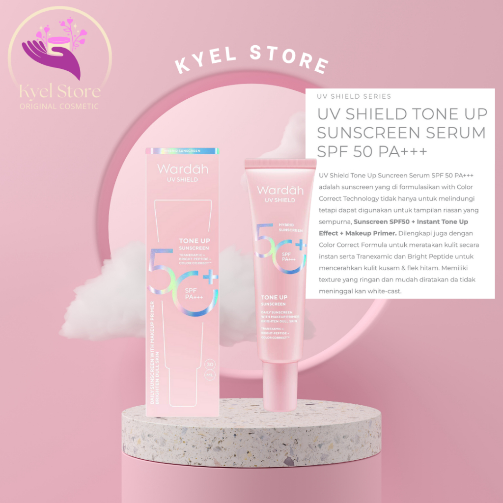 Jual Wardah UV Shield Tone Up Sunscreen SPF 50+ PA+++ Netto 30Ml ...