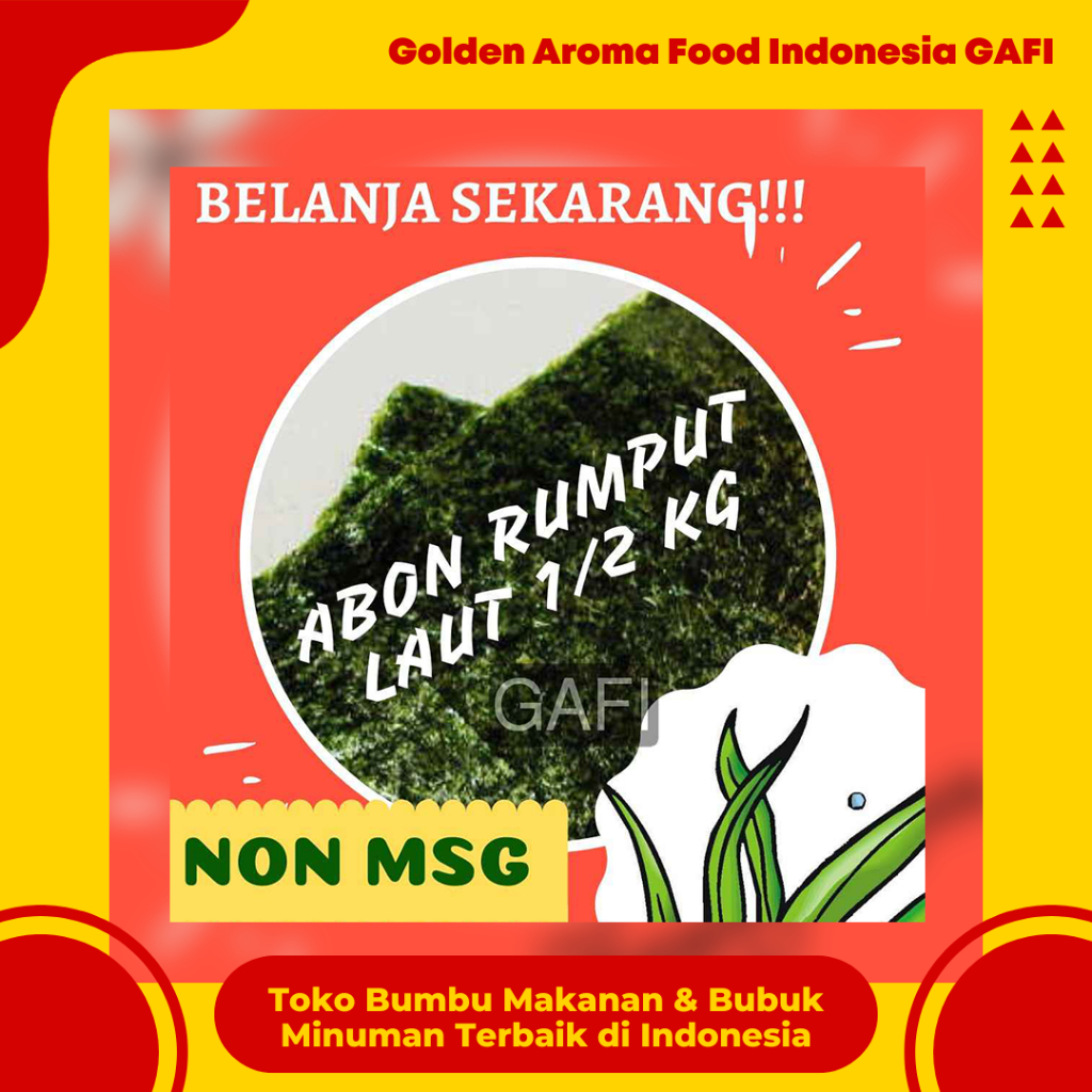 Jual GAFI Food Bumbu Tabur Rasa Abon Rumput Laut NON MSG 1/2 Kg Enak Murah Halal, Abon Rumput ...
