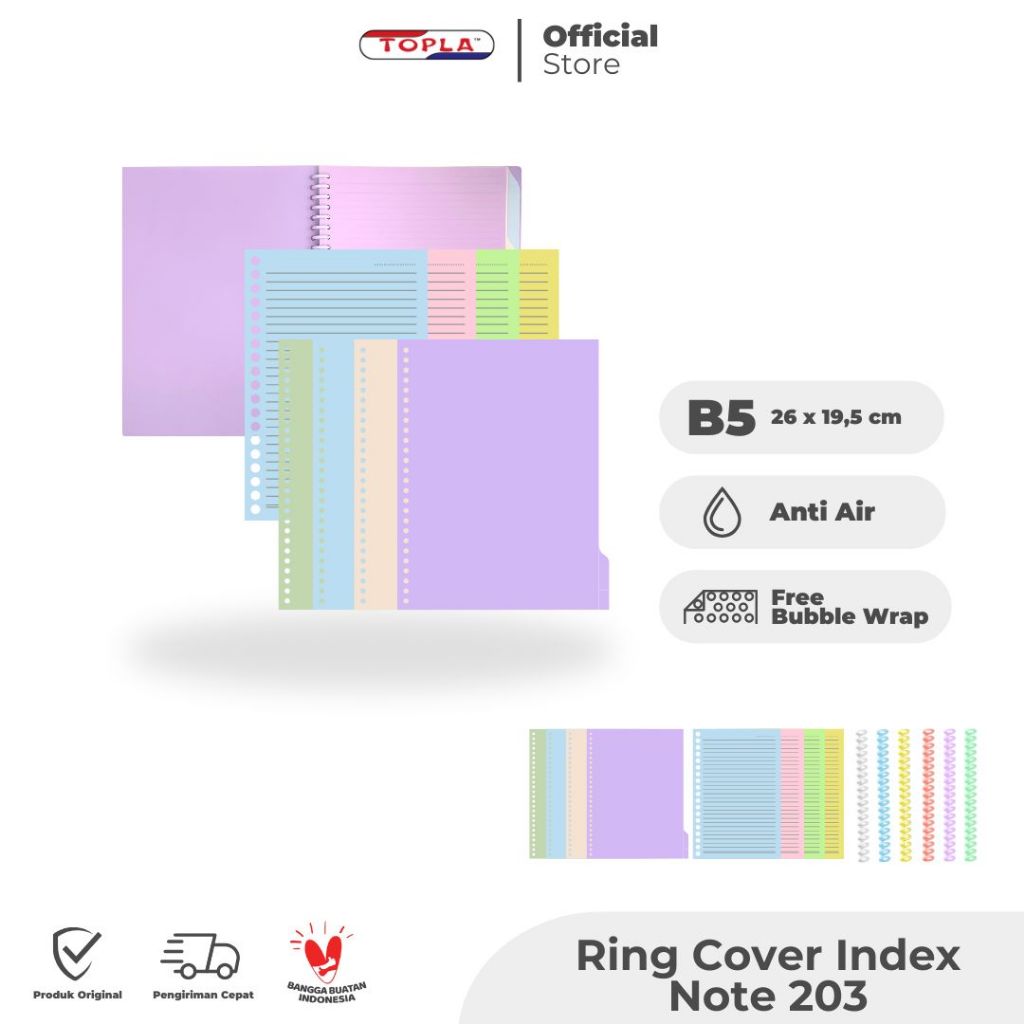 Jual Ring Index Notebook with cover Buku catatan spiral notebook ...