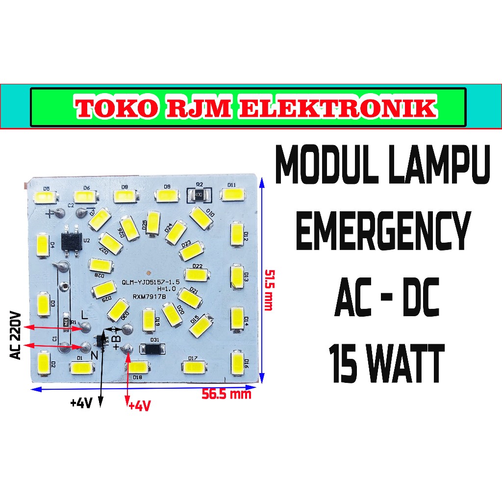 Jual modul lampu emergency 15 watt AC OK DC eror | Shopee Indonesia
