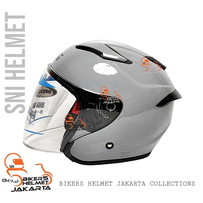 Jual HELM MDS VOLTUS SOLID GORILLA GREY GLOS HALF FACE SINGLE VISOR ...