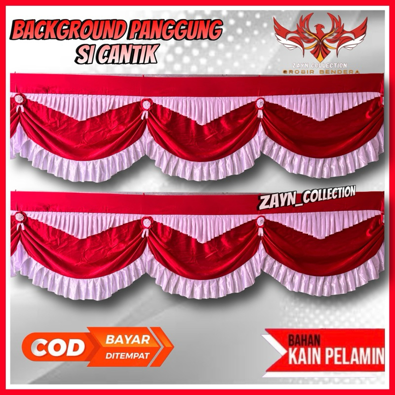 Jual BENDERA BACKGROUND SULTAN MERAH PUTIH FULL ABUTAY PELAMIN 10 GELOMBANG/BENDERA UMBUL UMBUL ...