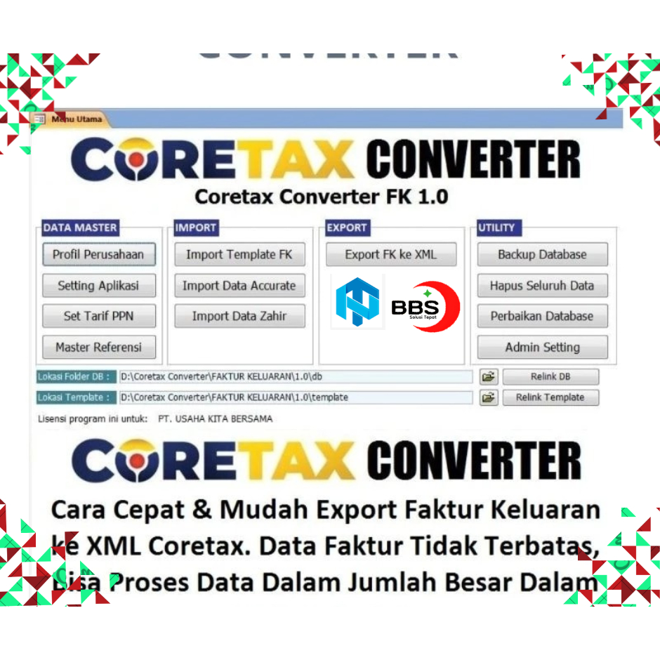 Jual Coretax Converter EFaktur Pajak Keluaran File XML E-Faktur Tool ...